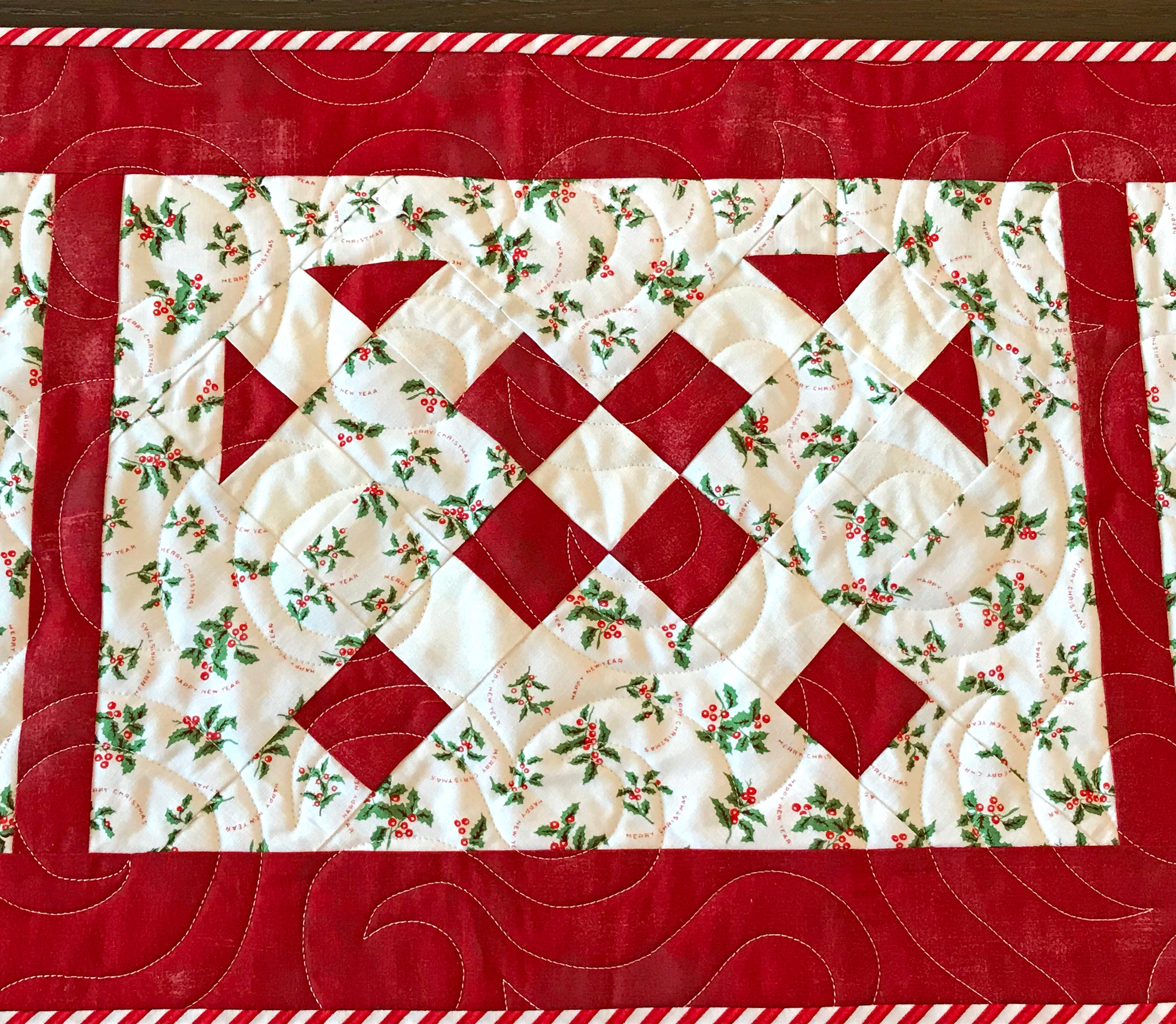 Candy Cane Lane Table Runner Pattern - Digital Pattern - Cuddle Cat Qu ...
