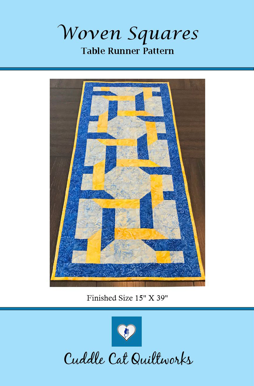 Woven Squares Table Runner Pattern - Digital Pattern - Cuddle Cat Quil ...