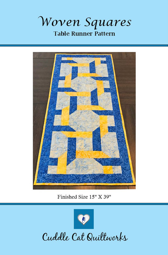 Woven Squares Table Runner Pattern - Digital Pattern - Cuddle Cat Quil – Cuddle Cat Quiltworks