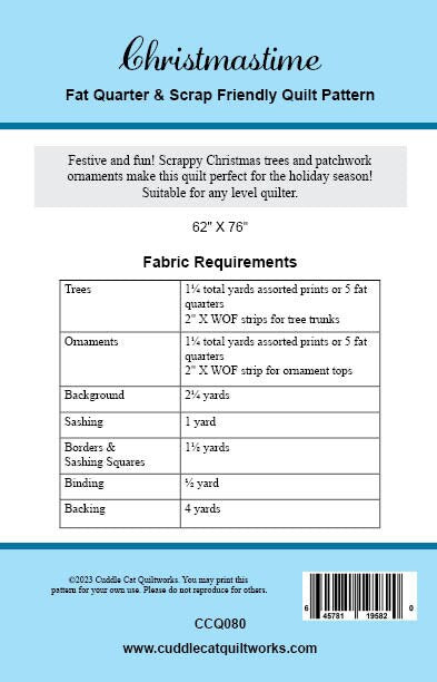 Christmastime Quilt Pattern - Digital Version – Cuddle Cat Quiltworks